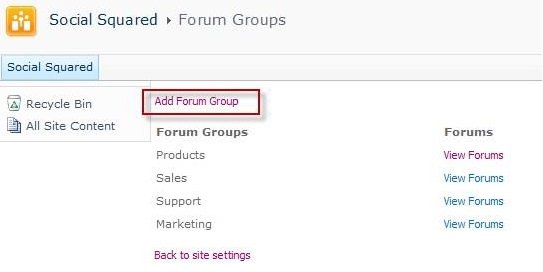 Creating Forum Groups and Forums - Social Squared 2010 - 9