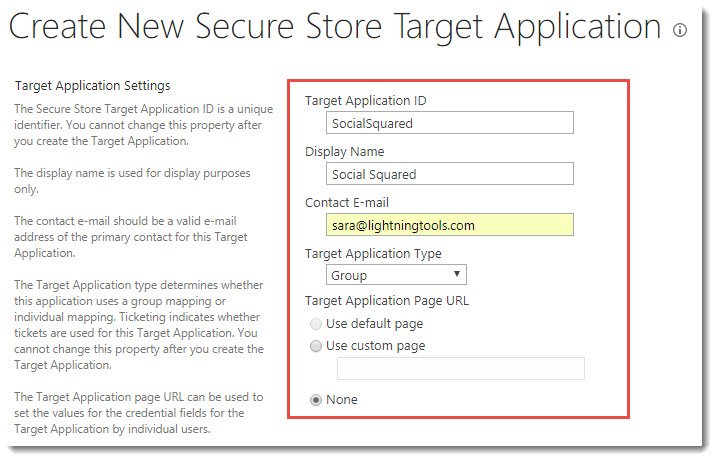 Configuring Secure Store - Social Squared 2013/2016 - 9