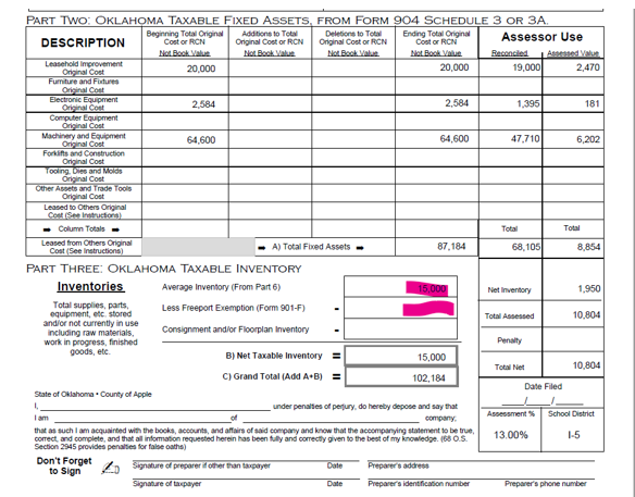 OTC Form 901 - System - 1