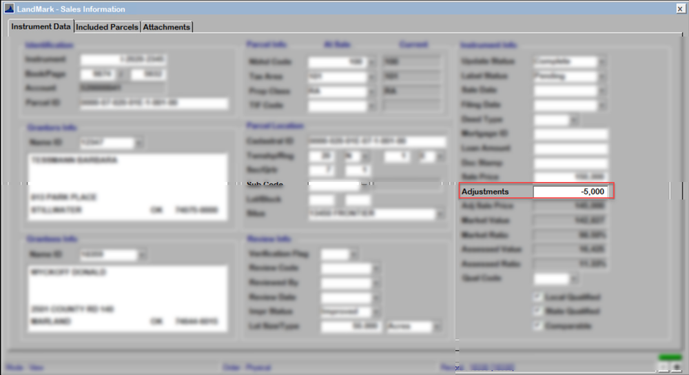 Adjustment Reasons - Sales File - 1