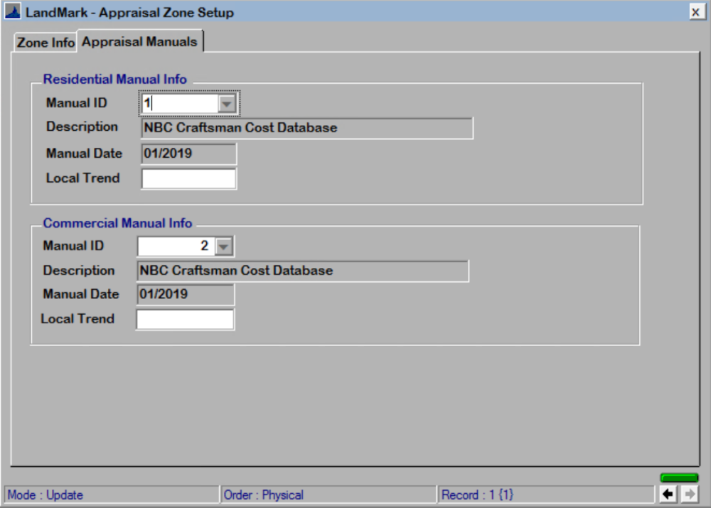 Appraisal Zone - Residential Appraisal File - 1
