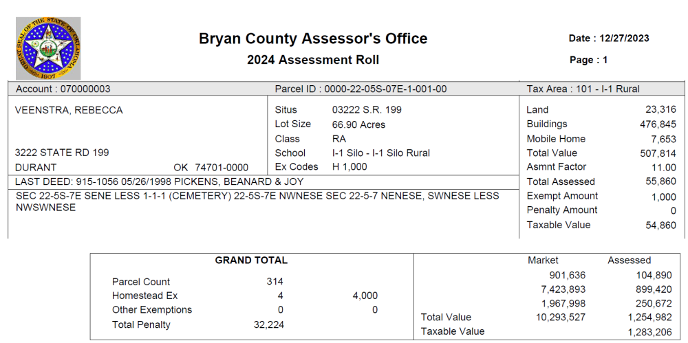 Assessment Roll - Assessment File - 1