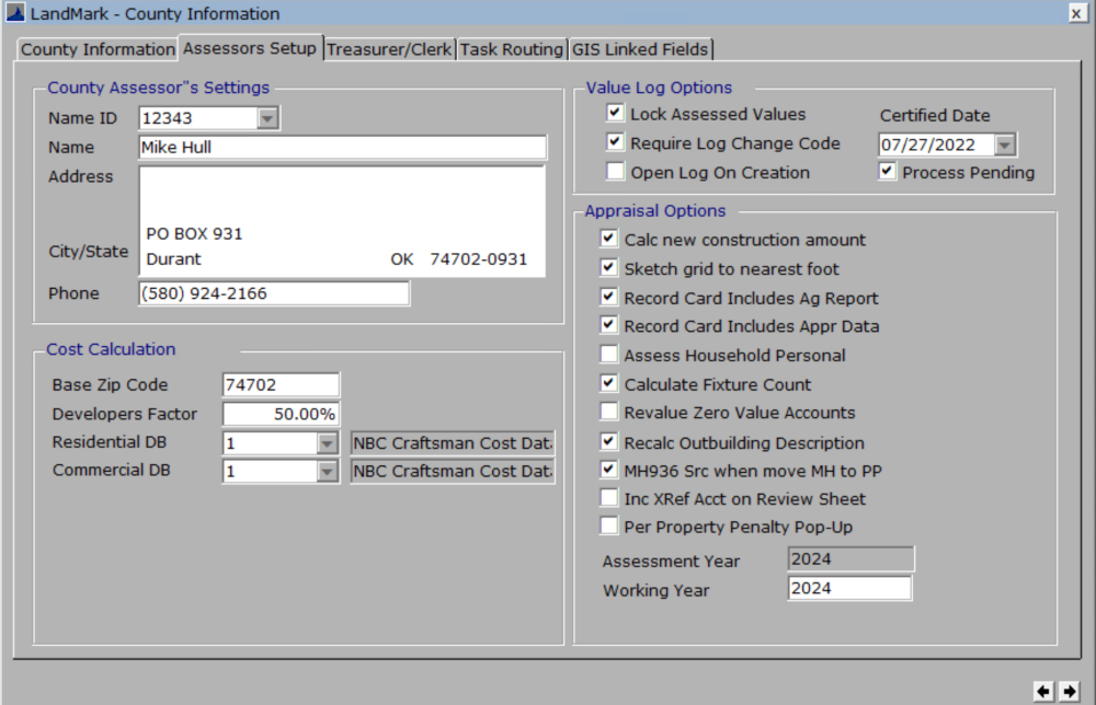 Assessors Setup - System - 1