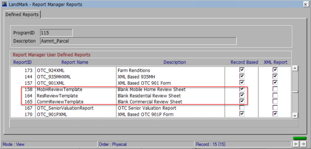 Blank Review Sheet - Commercial Appraisal File - 1