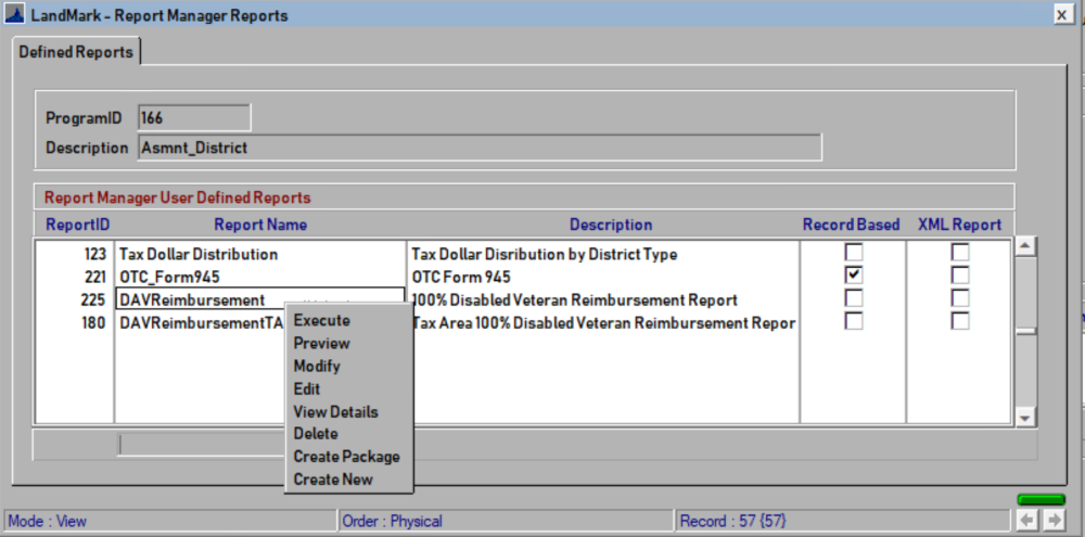 DAV Reimbursement Reports - Assessment File - 1