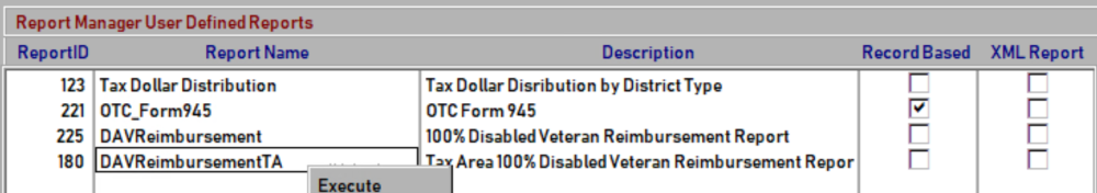 DAV Reimbursement Reports - Assessment File - 1