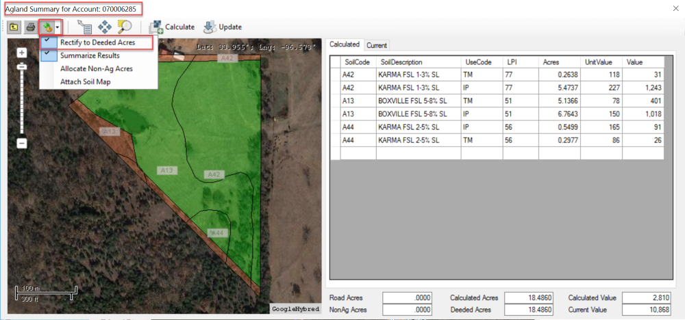 Split Child Deeded Acres not Correct - MapAnalyzer - 1