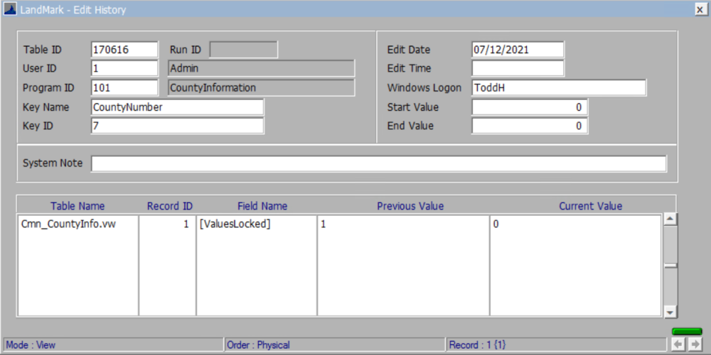 EDIT HISTORY - System - 1