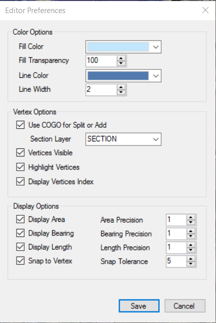 Options (Top Toolbar) - MapAnalyzer - 1