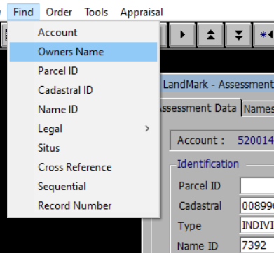 Find by Owner’s Name - Assessment File - 1