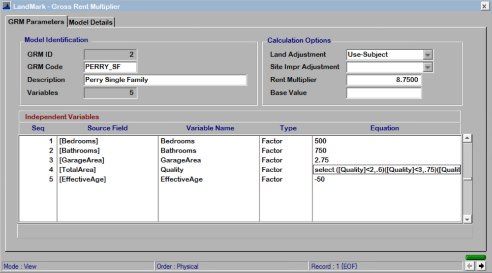 Gross Rent Multiplier - Residential Appraisal File - 1