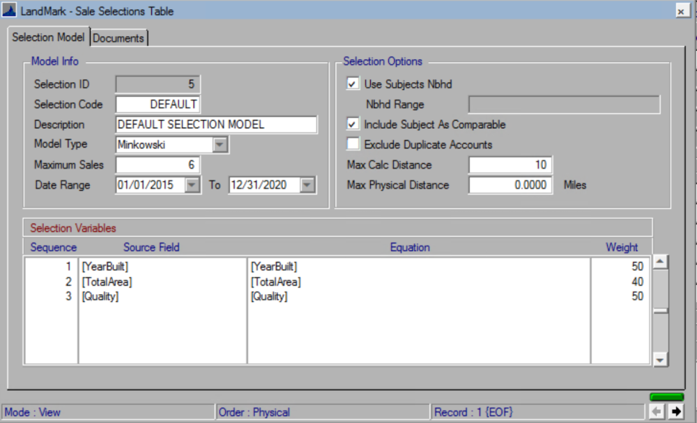 Homogeneity Study - Residential Appraisal File - 1