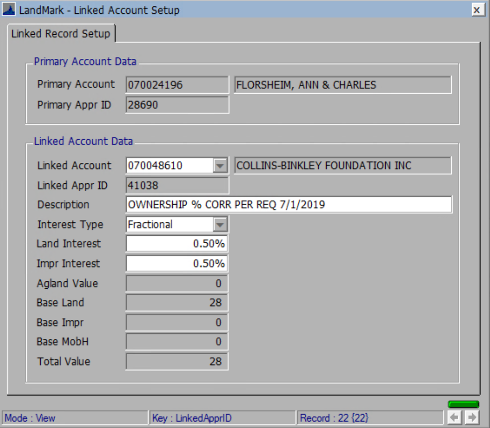 Linked Account Setup - Personal Property Appraisal File - 1