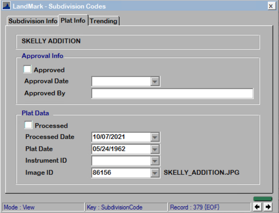 Subdivision Plat Images - Assessment File - 1
