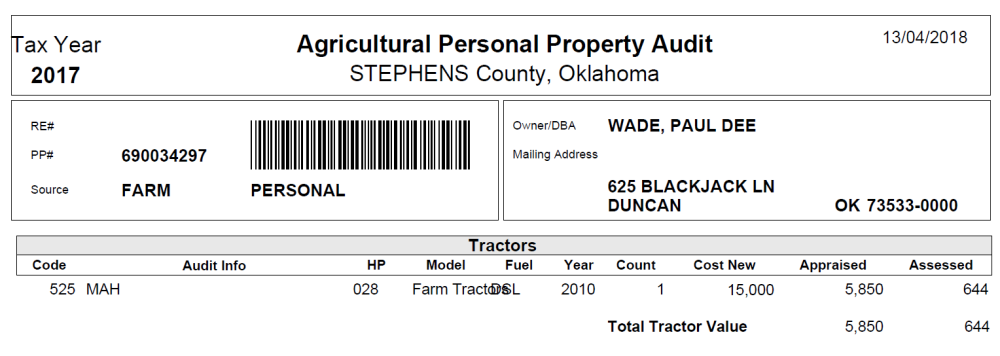 PP Rendition Audit Report - Assessment File - 1