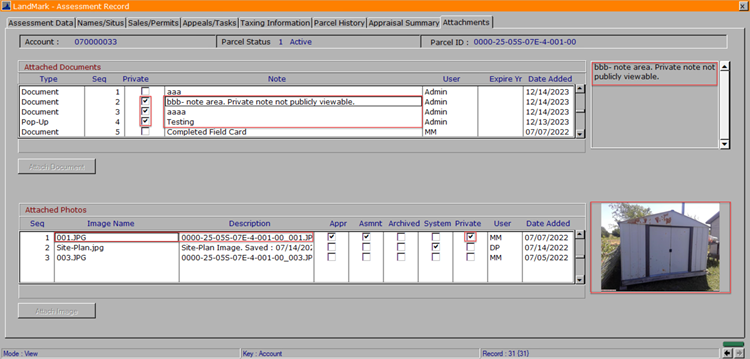 Private Documents and Photos - Residential Appraisal File - 1