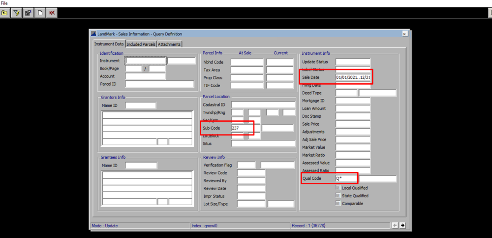 Qualified Sales In a Subdivision – Index - Sales File - 1