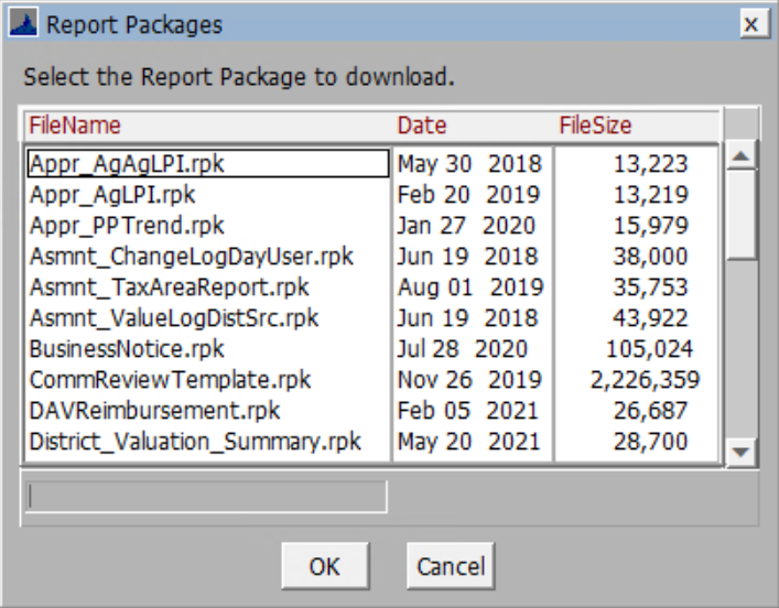 Report Manager Reports - Assessment File - 1