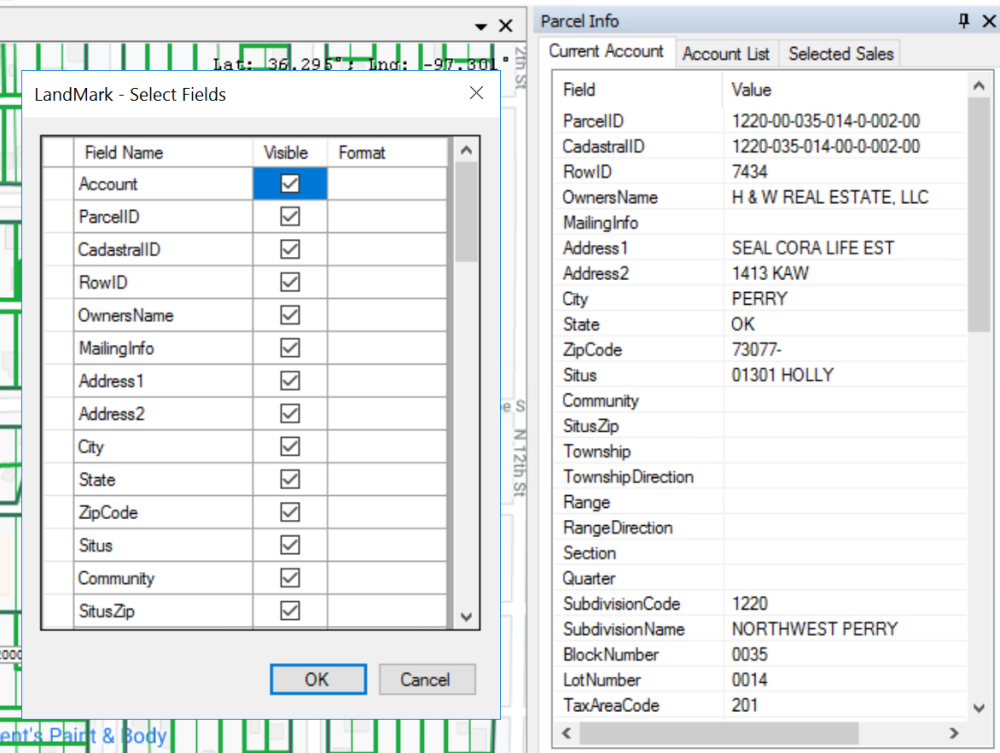 Select Displayed Data - MapAnalyzer - 1