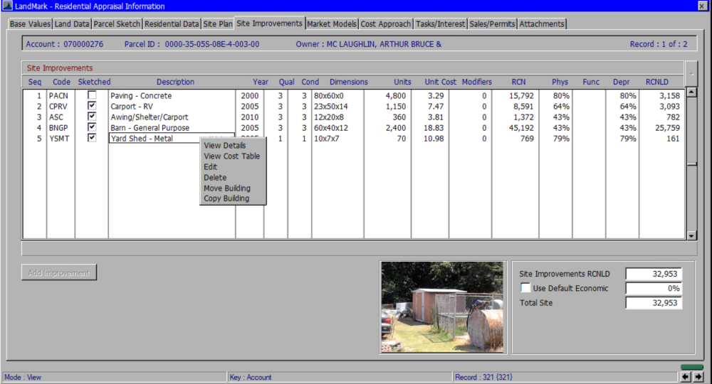 Site Improvements - Residential Appraisal File - 1