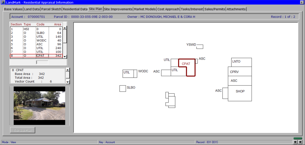 Site Plan - Residential Appraisal File - 1