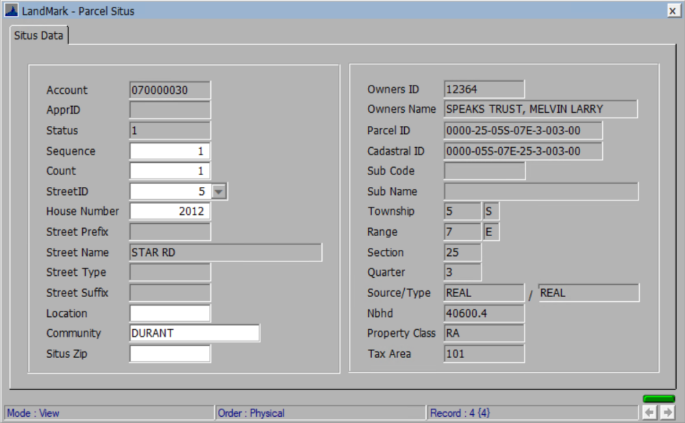 Situs Table (Linked Tables) - Assessment File - 1 Situs Table (Linked Tables) - Assessment File - 1