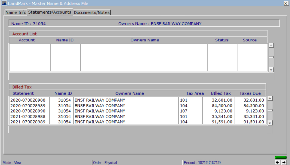 Master Name and Address File - Assessment File - 1