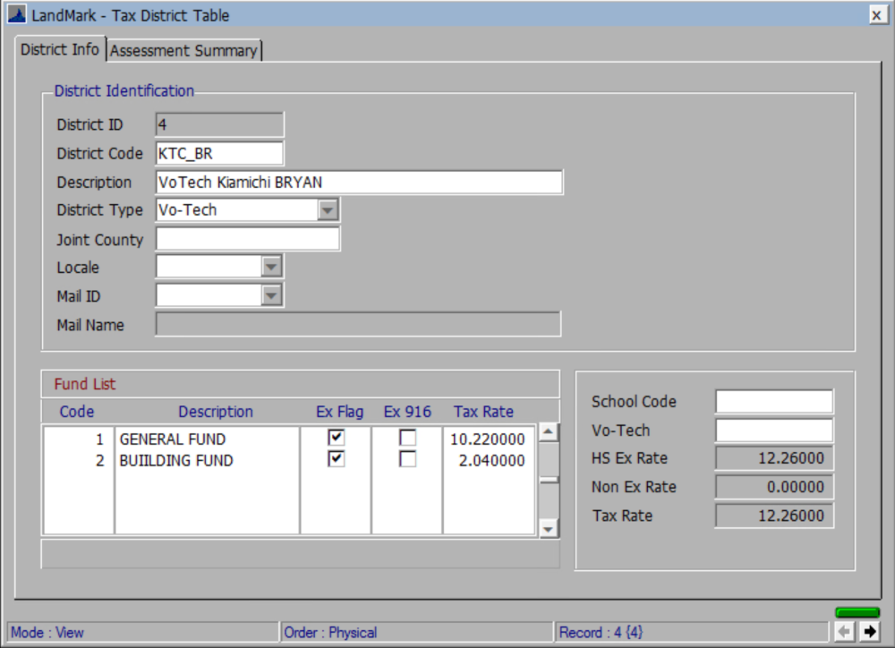 Creating a Tax District From Levy Sheet - Assessment File - 1