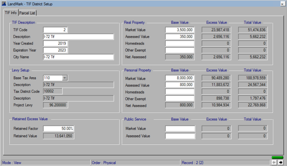 TIF Districts - Assessment File - 1