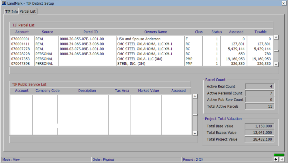 TIF Districts - Assessment File - 1