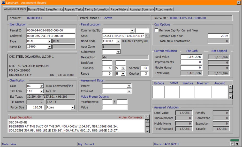 TIF Districts - Assessment File - 1