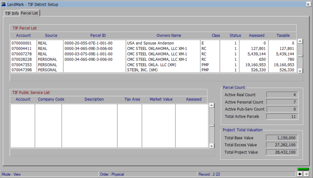 TIF Districts - Assessment File - 1