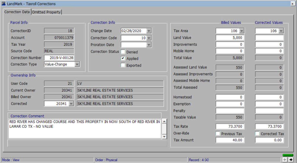 Taxroll Corrections (Linked Tables) - Assessment File - 1 Taxroll Corrections (Linked Tables) - Assessment File - 1