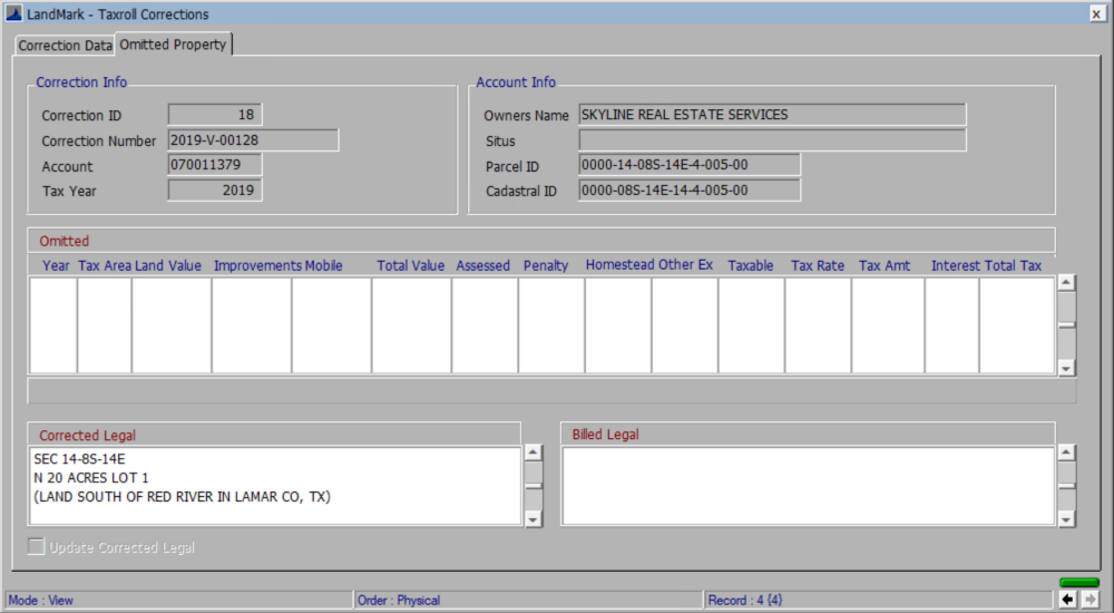 Taxroll Corrections (Linked Tables) - Assessment File - 1 Taxroll Corrections (Linked Tables) - Assessment File - 1