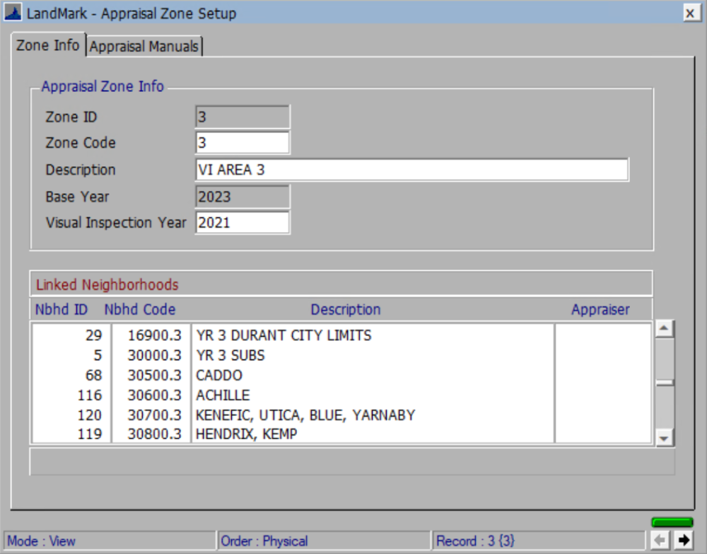 Appraisal Zone - Residential Appraisal File - 1