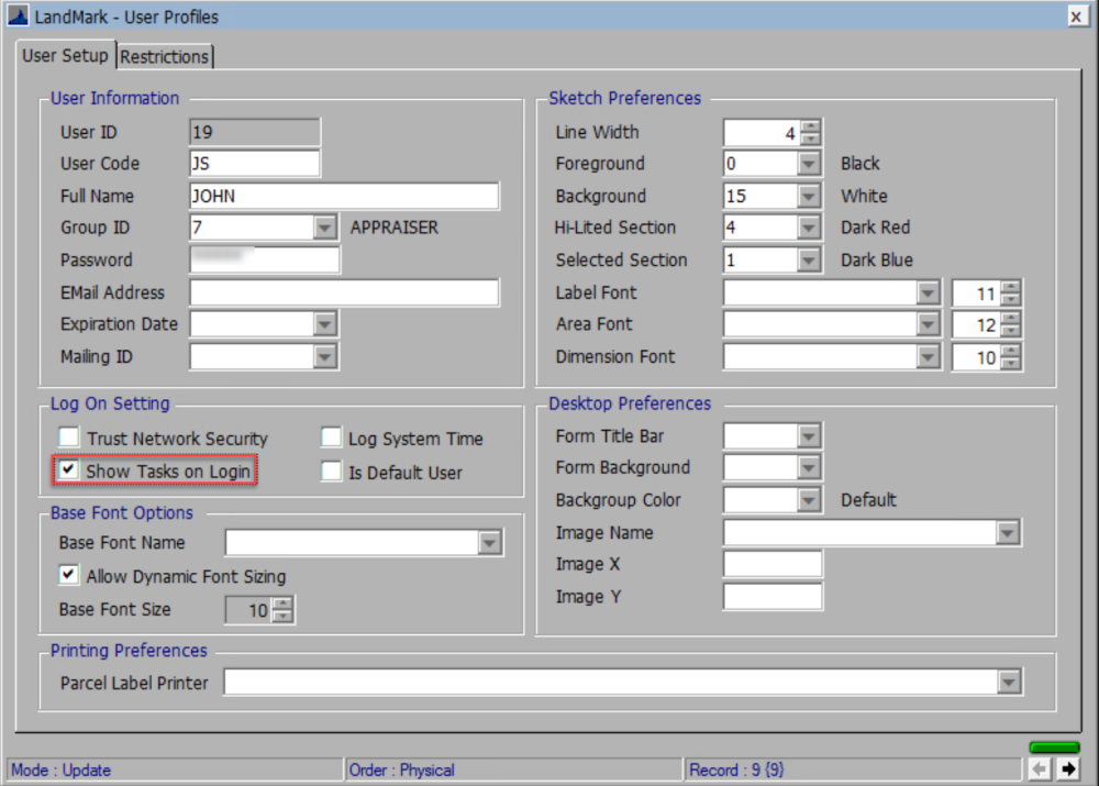 View/Work Task List - System - 1