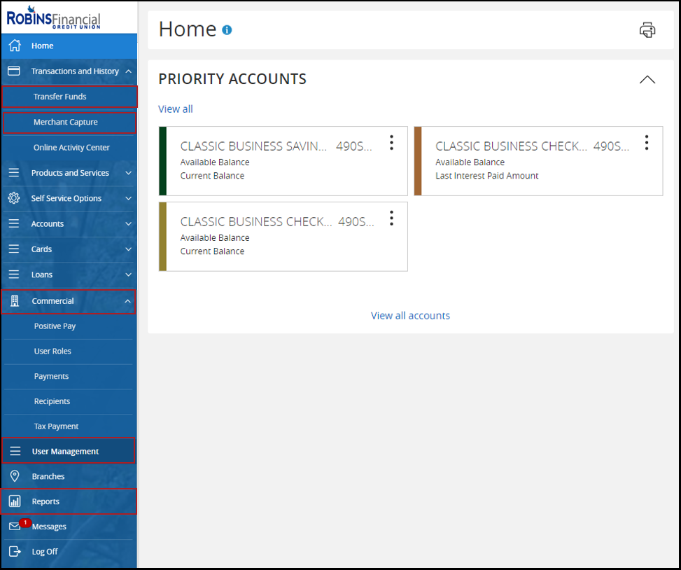 Homepage Overview - Digital Banking User Guide - 1