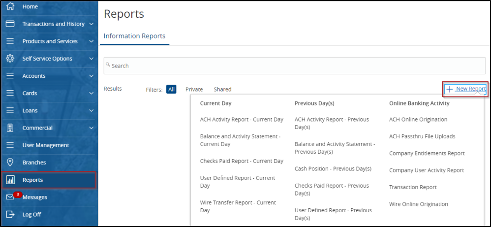 Reports - Digital Banking User Guide - 1