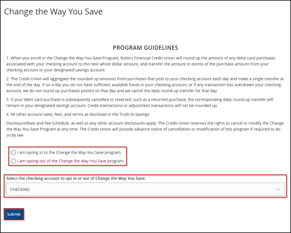 Change Way You Save - Digital Banking User Guide - 1