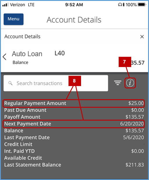 Finding Loan Payment/Due Date - Digital Banking User Guide - 1