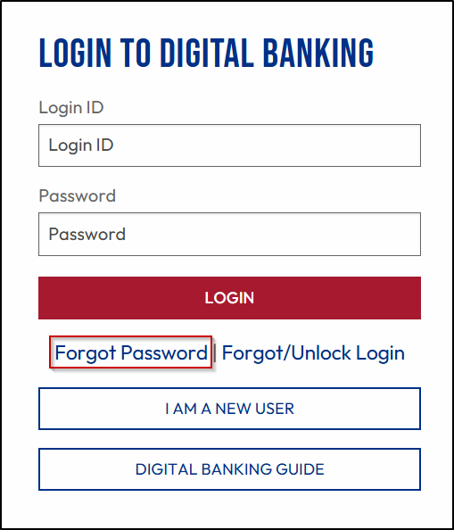 Forgot Password - Digital Banking User Guide - 1