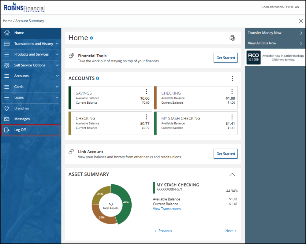 Logging Off - Digital Banking User Guide - 1