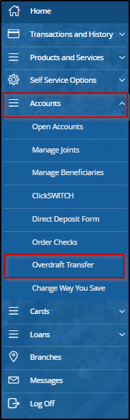 Overdraft Transfers - Digital Banking User Guide - 1