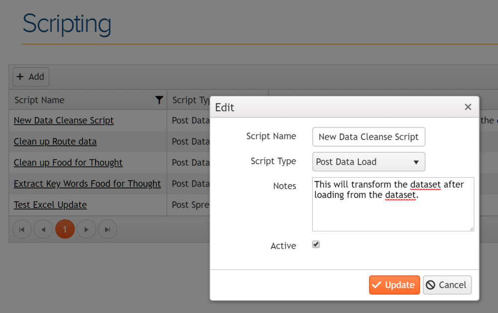 Creating a new script - Nathean Analytics - CustomerBuild