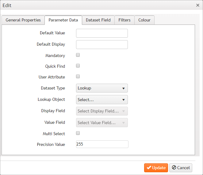 Changing Parameter Field Properties - Nathean Analytics - CustomerBuild