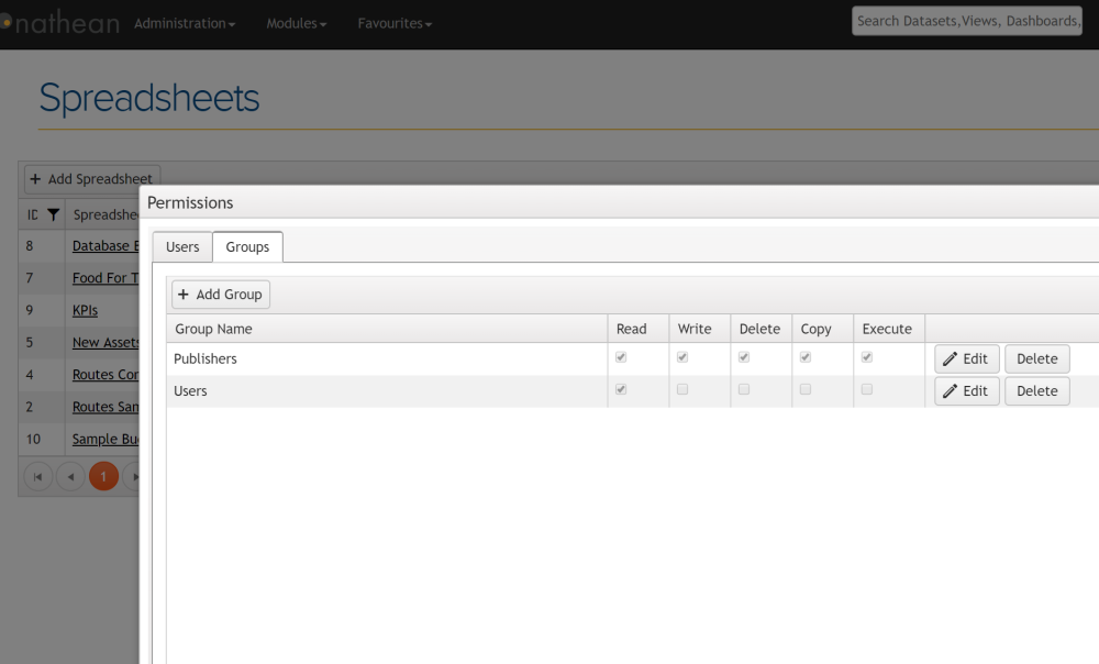 Spreadsheet Permissions - Nathean Analytics - CustomerBuild
