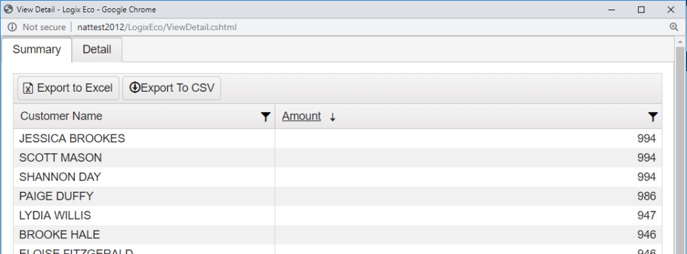 View Detail - Nathean Analytics - CustomerBuild