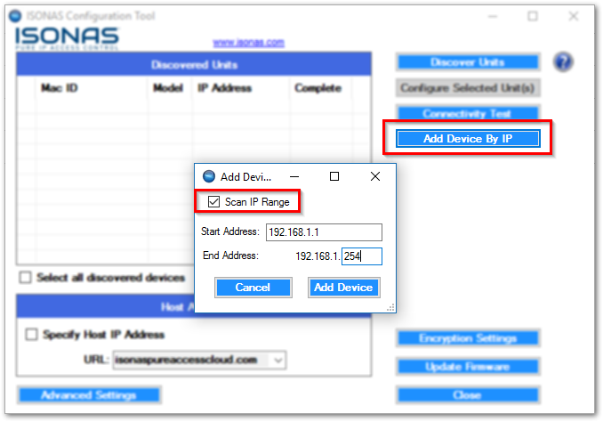 Find device by IP - Pure Access Product Manual - 1