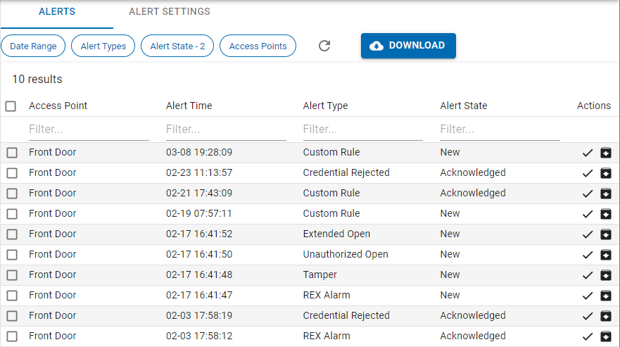 Alerts - Pure Access Product Manual - 1