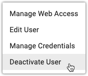 Deactivate User - Pure Access Product Manual - 1